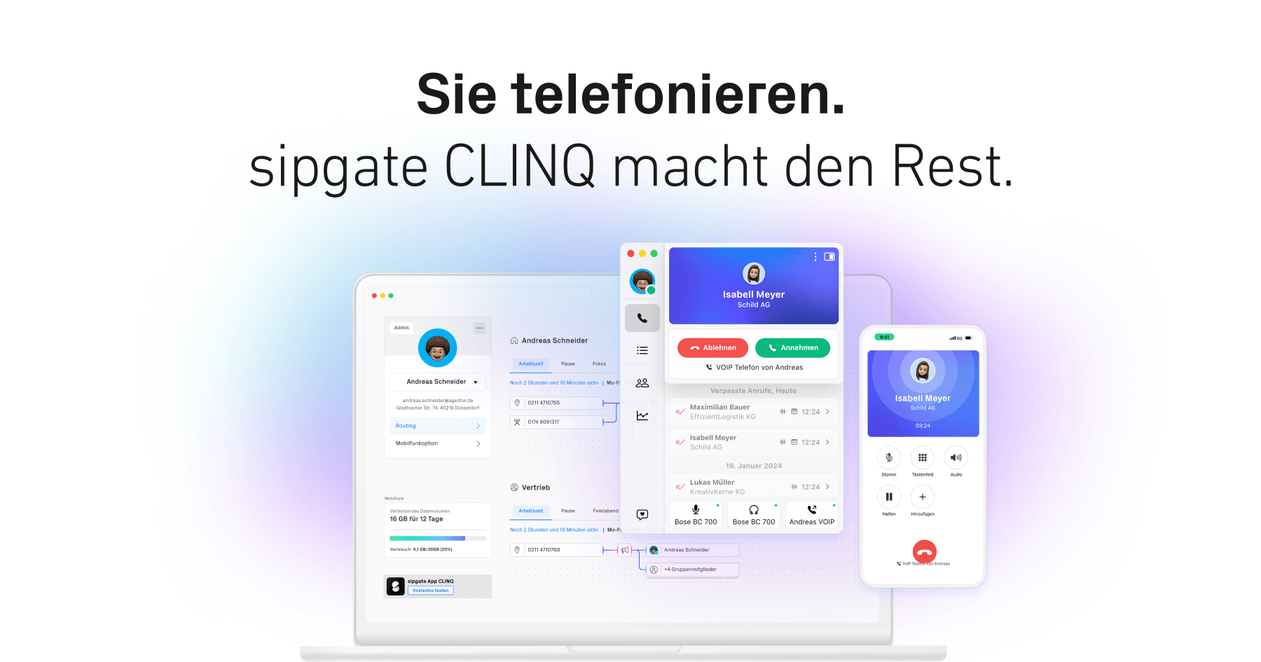 Sie telefonieren. sipgate CLINQ macht den Rest.